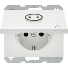 Berker 47867109 Schuko-Steckdose mit Klappdeckel und abtastbarem Symbol ...